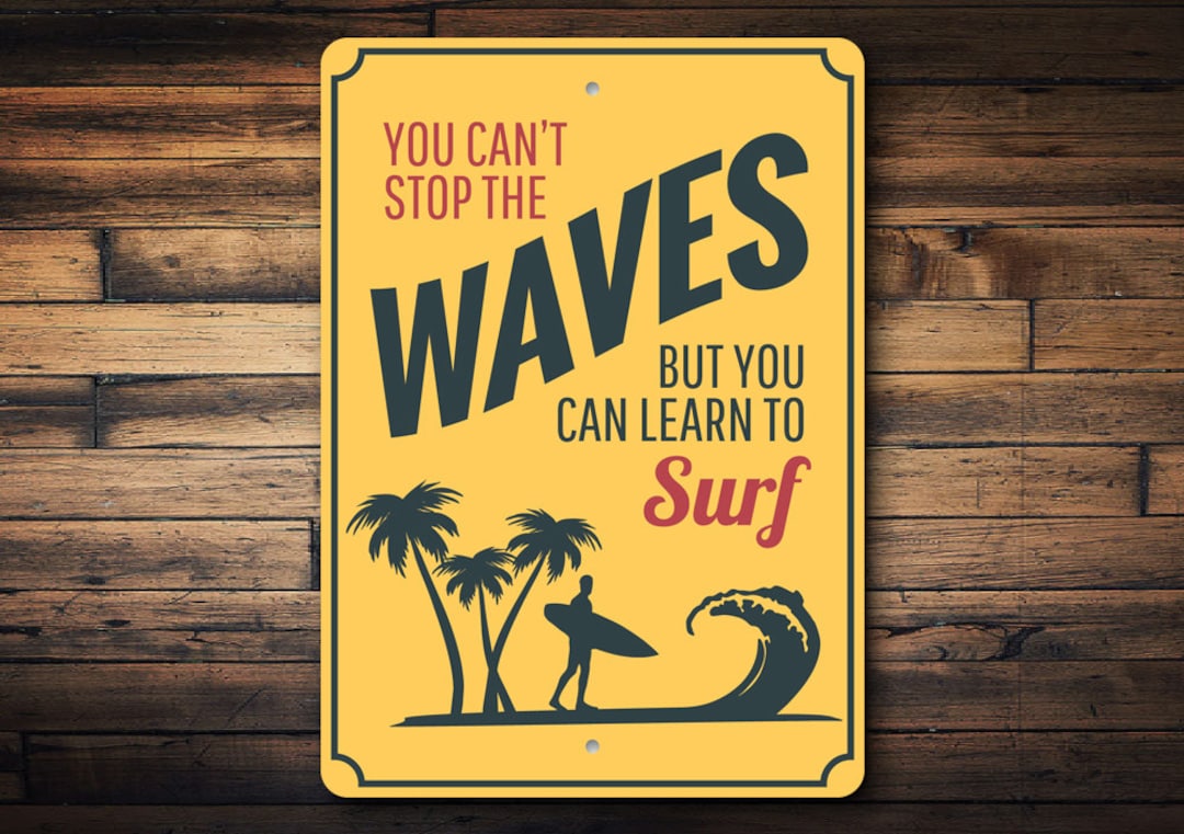 Surf Waves Sign, Beach Waves Sign, Beach Decor Design, Sign for Beach ...