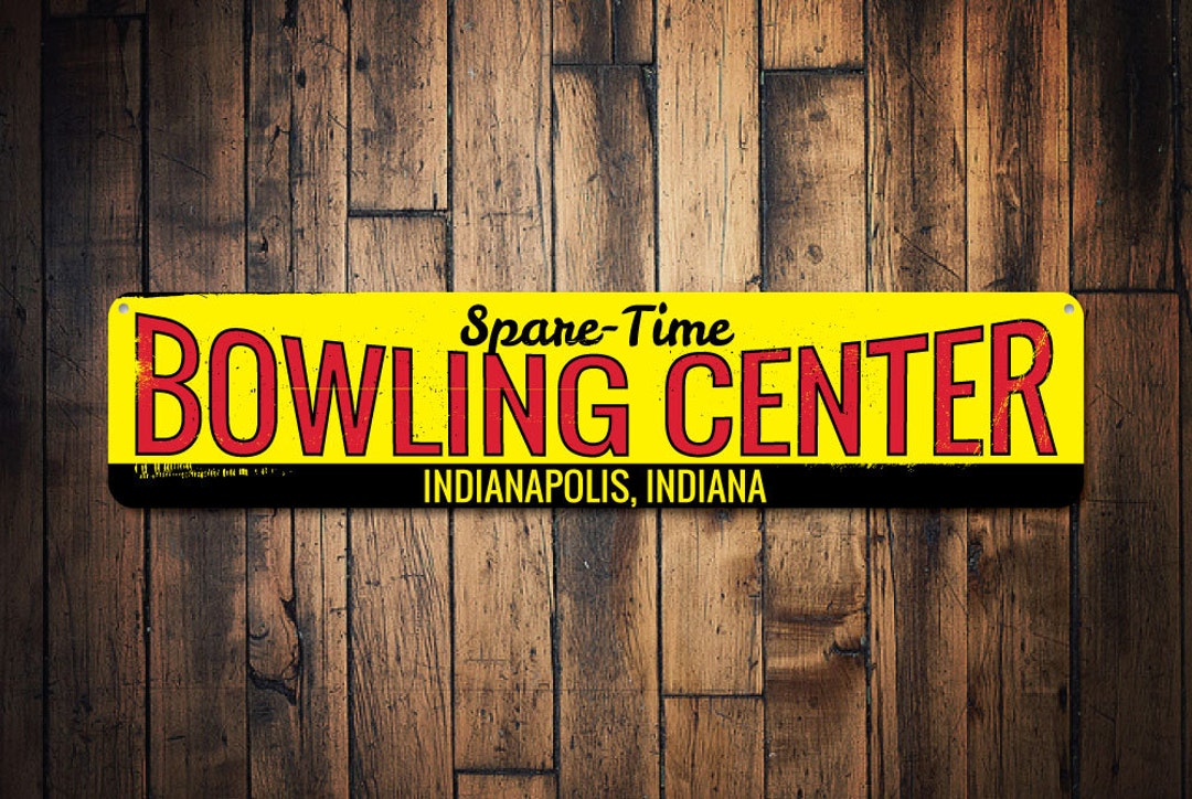 Bowling Center Sign, Personalized Spare-time Bowl Sign, Custom Location ...