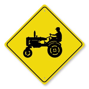 Tractor Crossing Sign, Farmer Crossing, Farmer Sign, Farm Land Decor ...