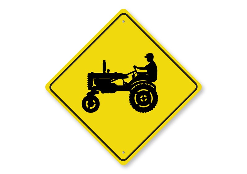 Tractor Crossing Sign Farmer Crossing Farmer Sign Farm Land - Etsy