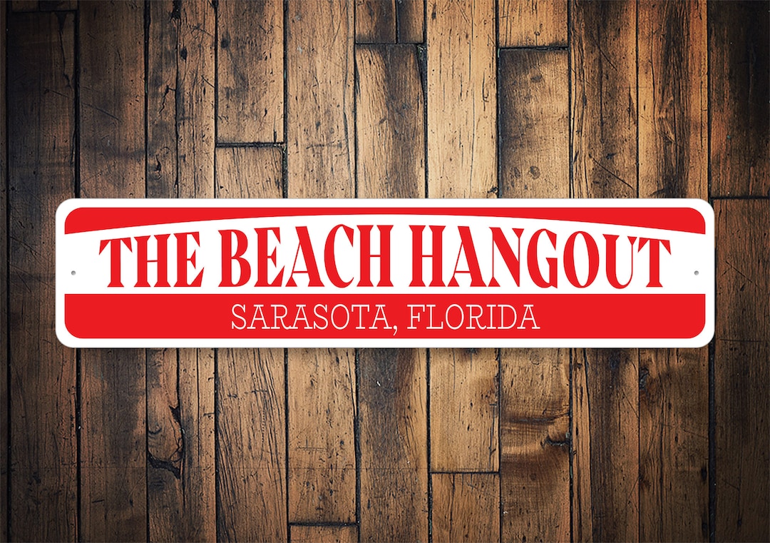 The Beach Hangout Sign, Custom Beach Sign, Beach Location Gift, Beach ...