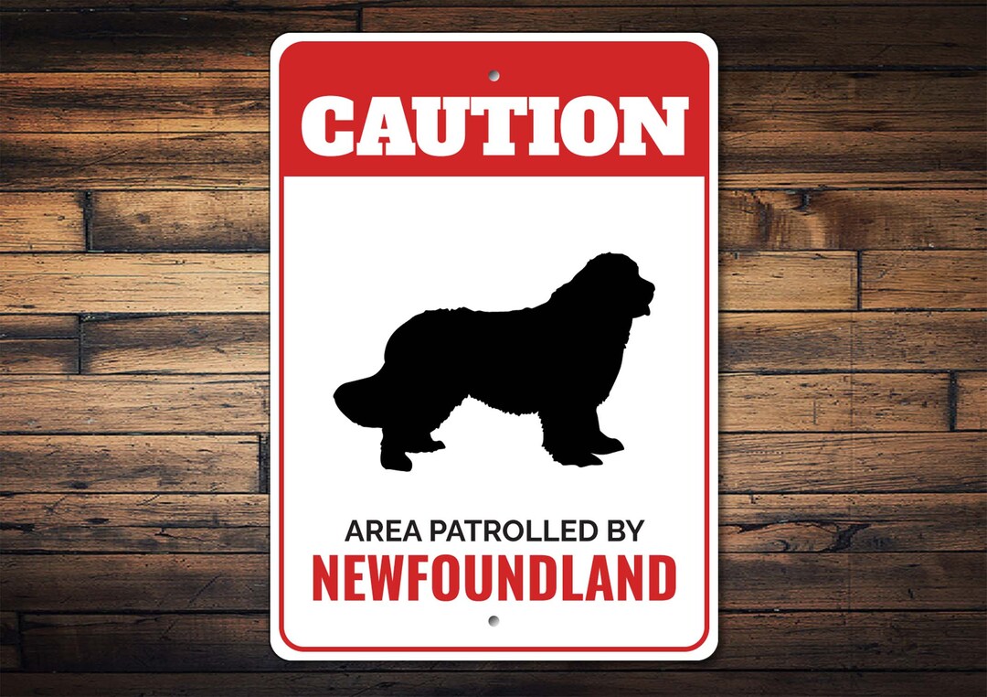 Newfoundland Dog Sign, Caution Dog Sign, Newfoundland Lover, Dog Breed ...
