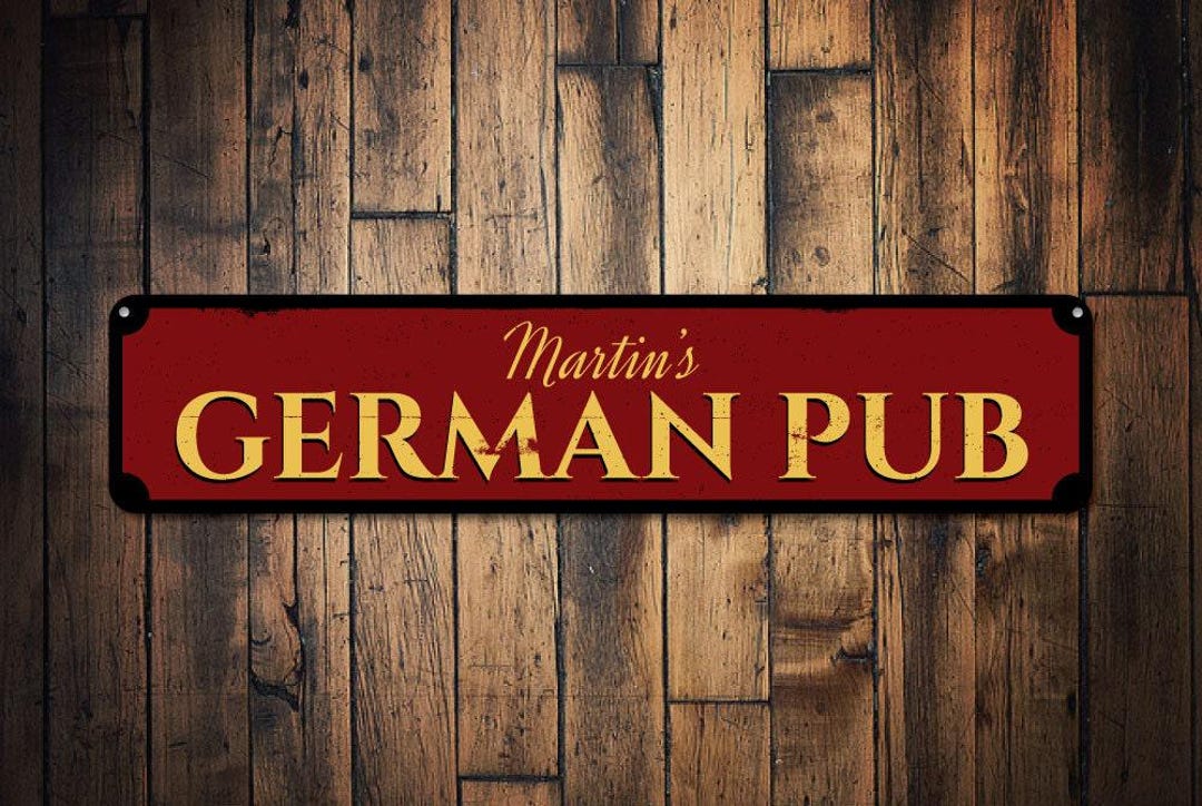 German Pub Sign, Personalized Bartender Name Bar Sign, Custom Metal Pub ...