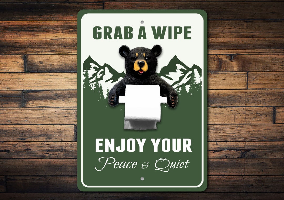 Grab A Wipe Sign, Bathroom Humor, Custom Bathroom Gift, Funny Bathroom ...