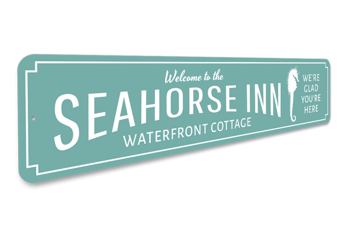 Seahorse Inn Sign Seahorse Sign Waterfront Cottage Custom - Etsy