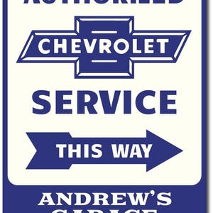 Service Garage Sign, Chevrolet Sign, Chevrolet Gift, Custom Sign for ...