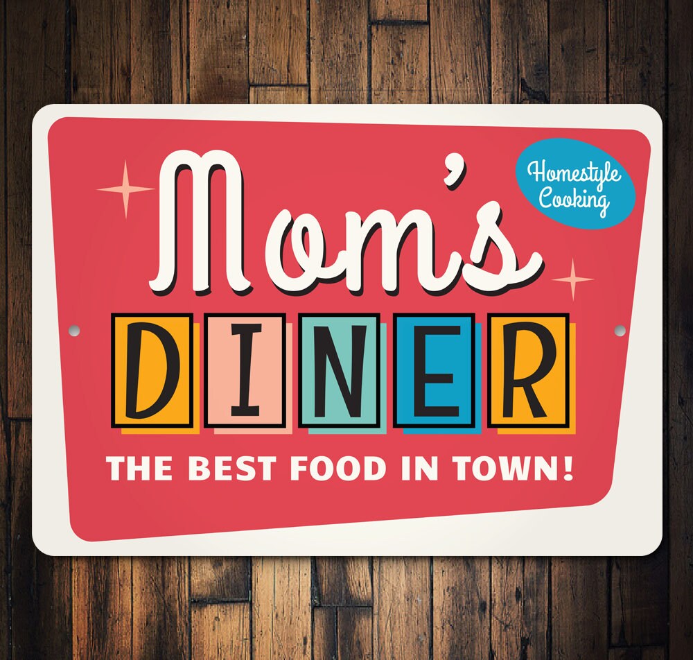 Moms Diner Sign Diner Decor Cute Diner Sign Moms Kitchen | Etsy