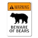 Bear Warning Sign Beware of Bears Sign Bear Lover Gift Bear - Etsy
