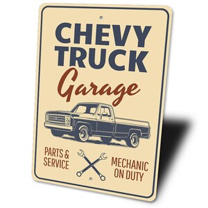 Chevy Truck Garage, Chevy Garage, Chevy Sign, Sign for Chevy, Chevy ...