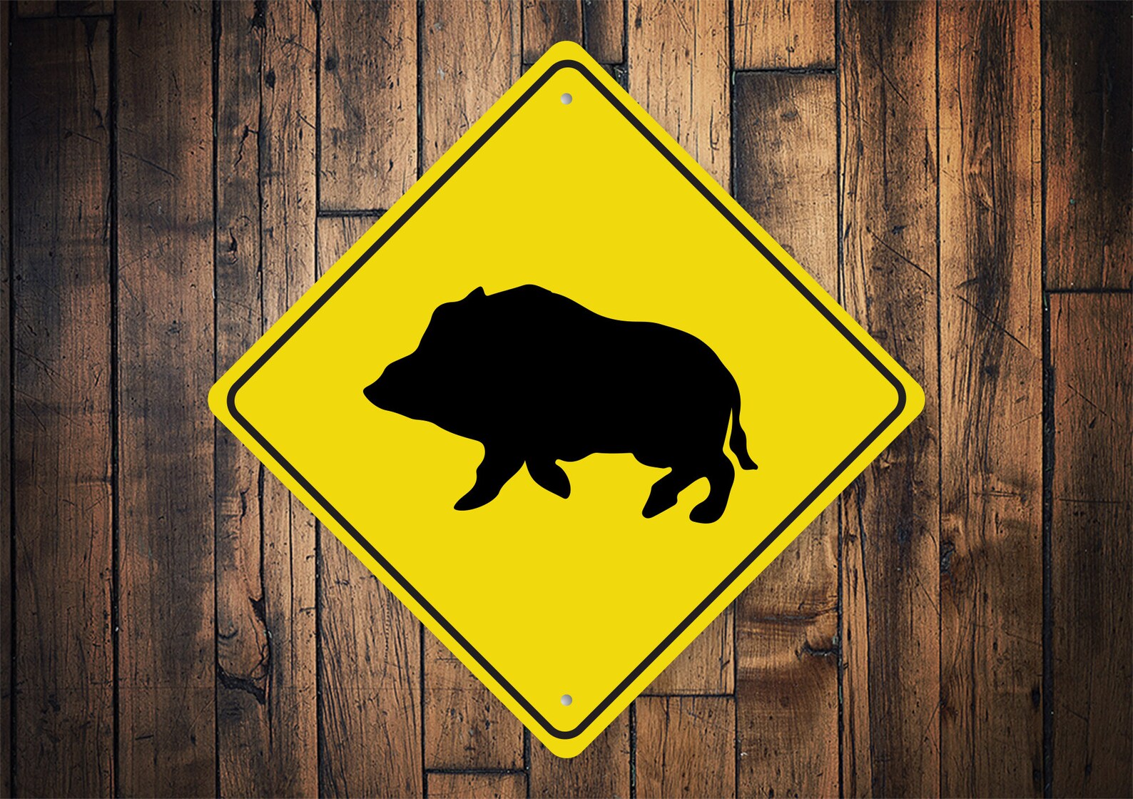 Boar Crossing Sign Boar Crossing Boar Crossing Diamond Sign | Etsy