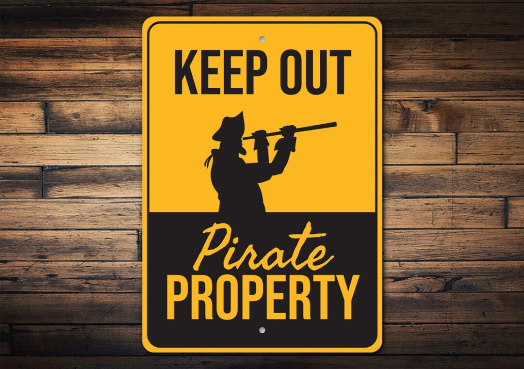 Keep Out Pirate Property Sign, Kids Room Decor, Beach House Decor ...