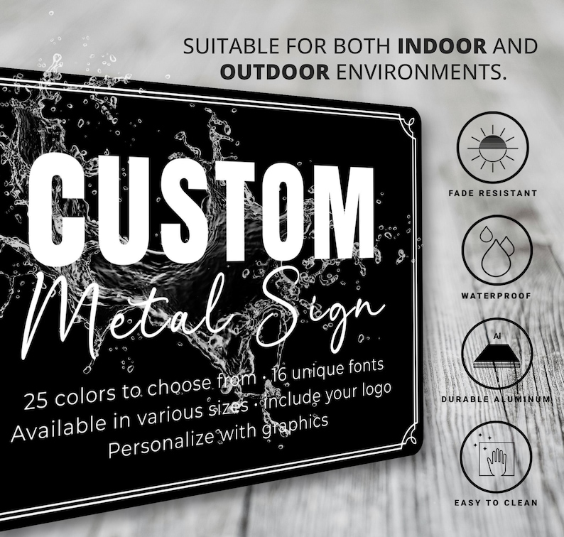 Custom Metal Sign – Personalized Metal Wall Sign for Home or Business ...