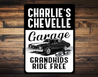 Chevy Chevelle SS Warning Sign, Seat Belts and Ear Protection ...