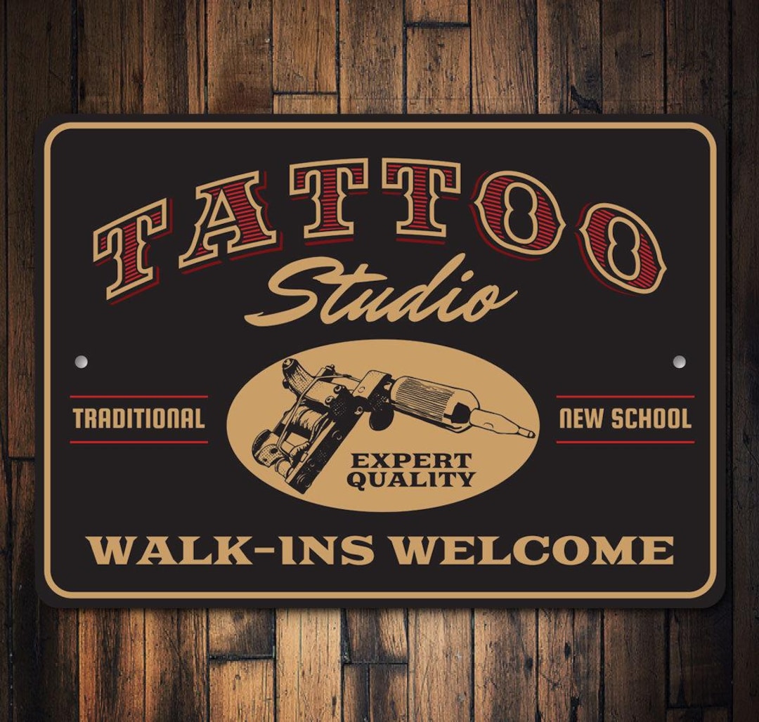 Tat Studio Sign, Custom Tattoo Sign, Tattoo Art, Tattoo Shop Sign ...