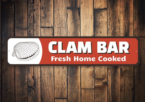 Clam Bar Signs Fresh Clam Sign Clam bar Decor Ocean Gift | Etsy