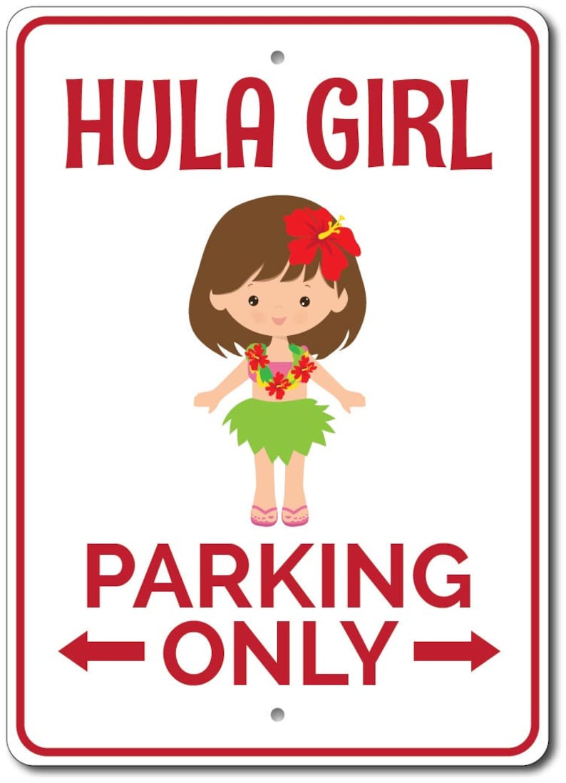 Hula Girl Parking Sign Hula Girl Sign Hula Girl Decor Hula - Etsy