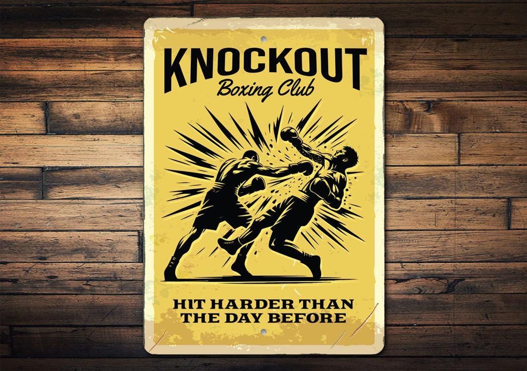 Knockout Boxing Club Sign, Gym Wall Decor, Boxing Gym Sign, Fight Club ...