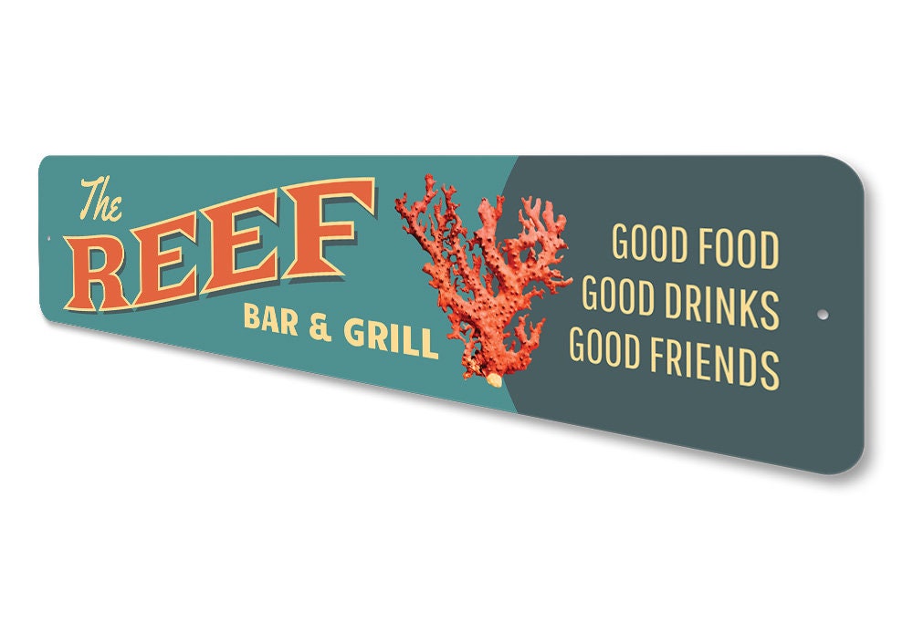The Reef Sign Bar & Grill Reef Reef Bar Ocean Reef - Etsy