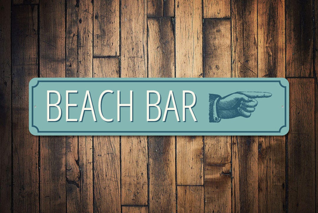 Pointing Hand Sign, Beach Bar Decor, Beach Bar Gift, Beach Bar Sign ...