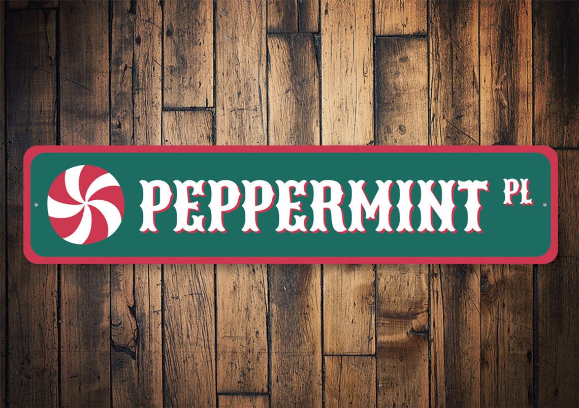 Peppermint Sign Peppermint Candy Candy Cane Sign Christmas | Etsy