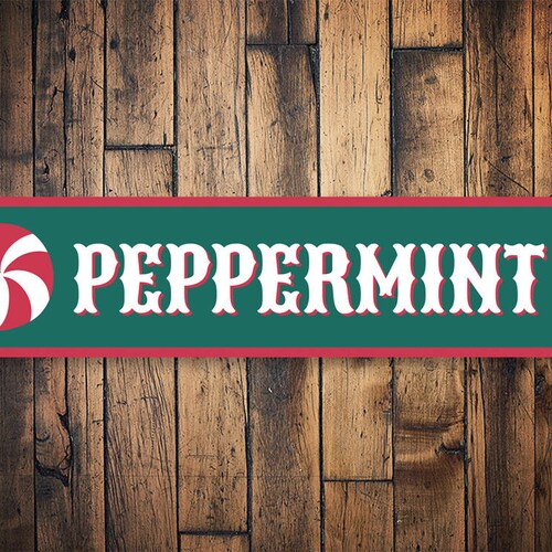 Peppermint Sign Peppermint Candy Candy Cane Sign Christmas | Etsy