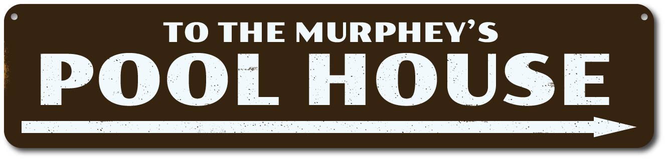 Pool House Sign Personalized Arrow to the Family Pool Sign - Etsy