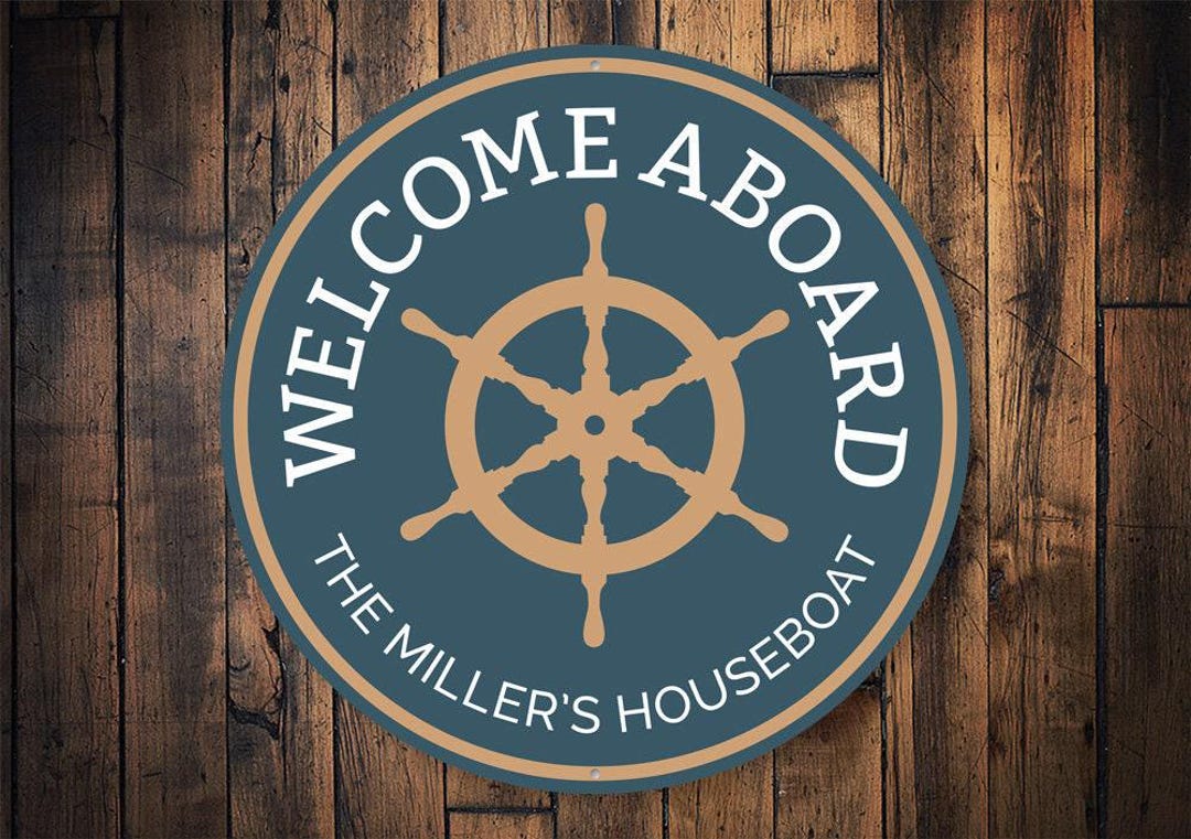 Welcome Aboard Sign, Aboard the Ship, Ship Sign, Boat Decor, Boat House ...