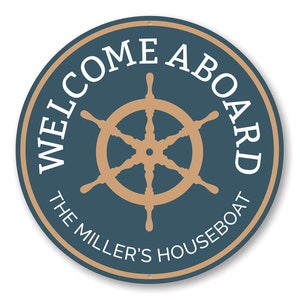 Welcome Aboard Sign, Aboard the Ship, Ship Sign, Boat Decor, Boat House ...