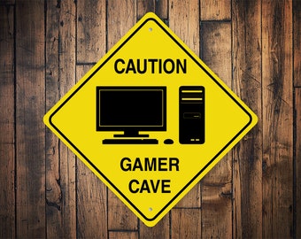 Caution Gaming Sign - Etsy