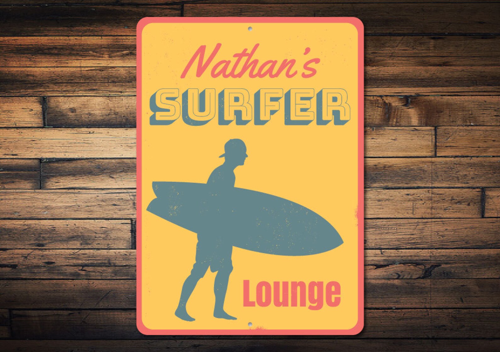 Surfer Lounge Sign Custom Surfer Dude Silhouette Name Gift | Etsy