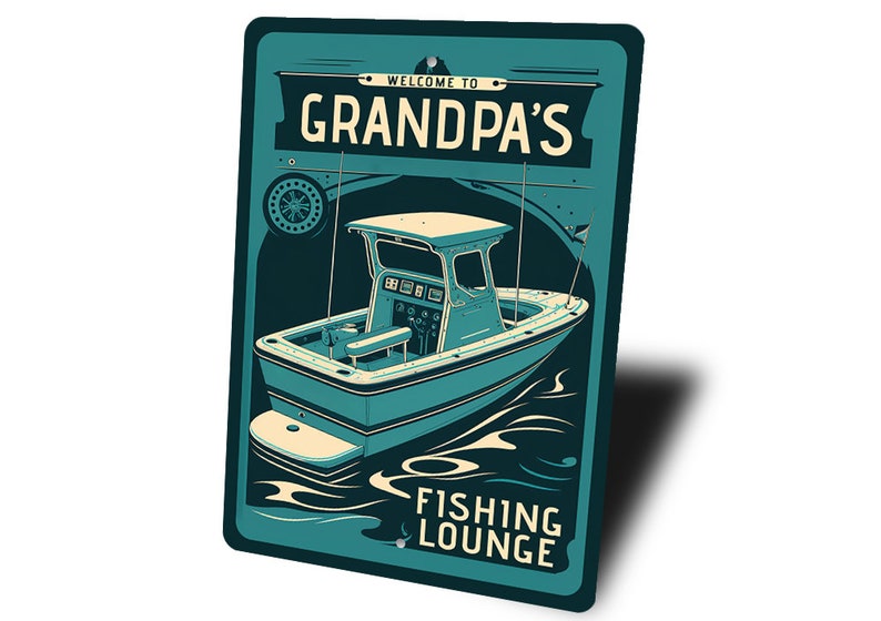 Retro Boat Sign, Custom Boat Sign, Grandpas Boat Sign, Dads Boat Decor ...