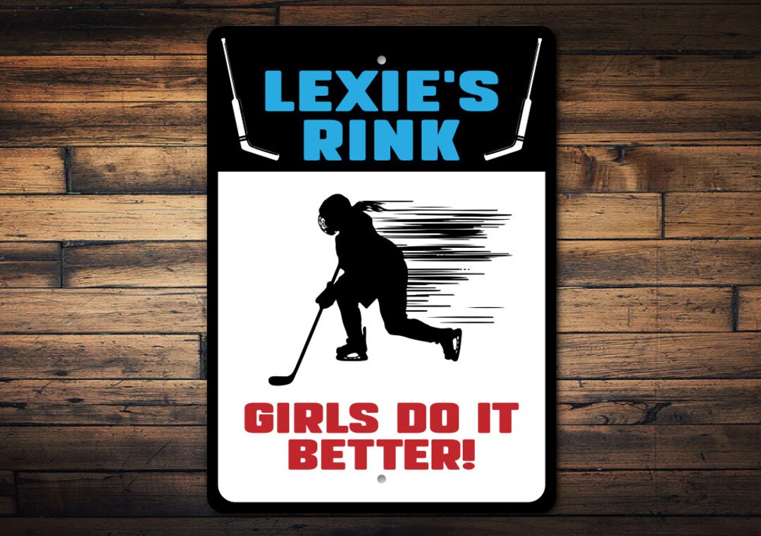 Girl Hockey Sign, Custom Hockey Sign, Girl Hockey Room, Custom Girl ...