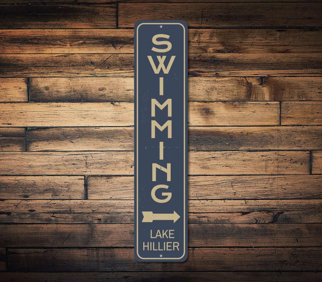 Swimming Directional Sign, Lake Hillier Sign, Lake House Decor ...