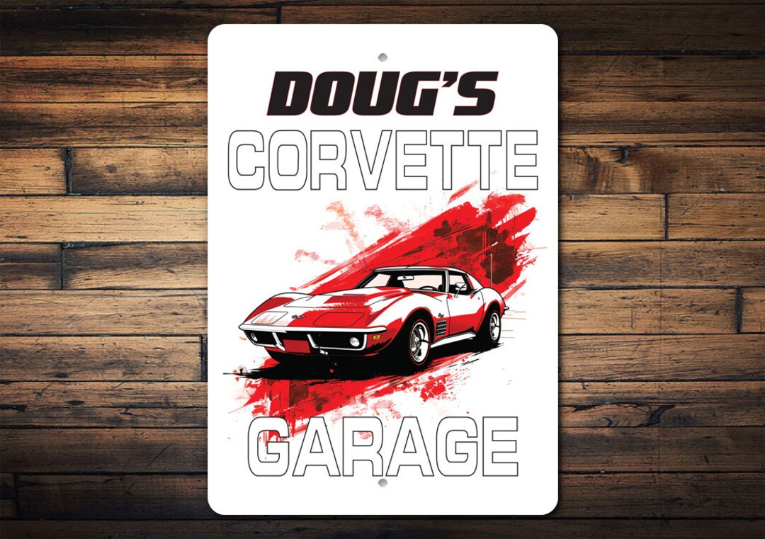 Custom Corvette Sign, Corvette Garage Sign, Corvette Lover Decor ...