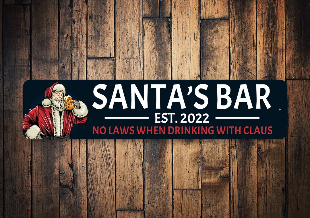 Santas Bar Sign, Santa Room Decor, Santa Decor, Christmas Decor, Decor ...