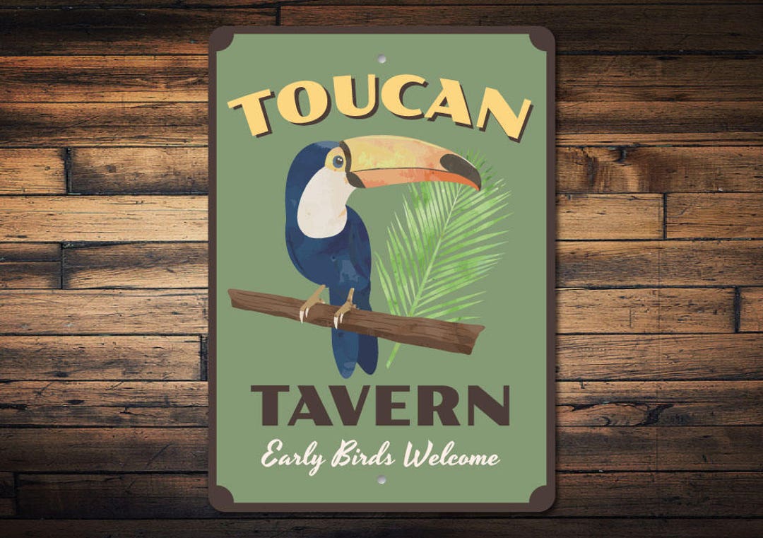 Toucan Sign, Toucan Decor, Toucan Lover Gift, Tavern Decor, Tavern Sign ...