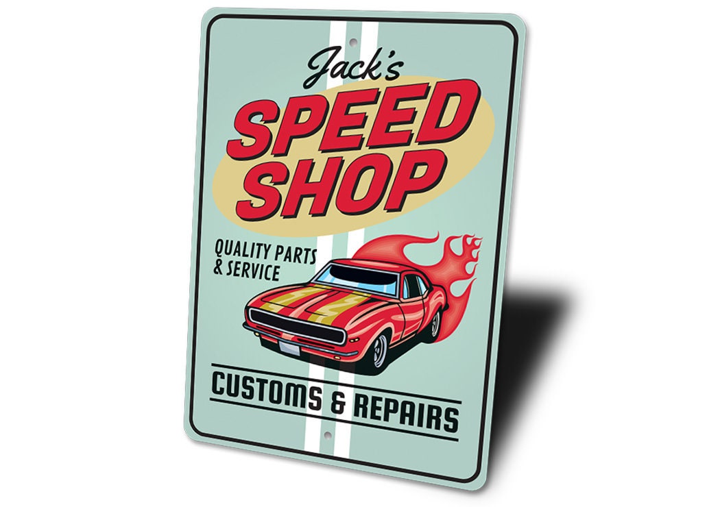 Speed Shop Sign Classy Car Decor Antique Car Sign Old Car - Etsy