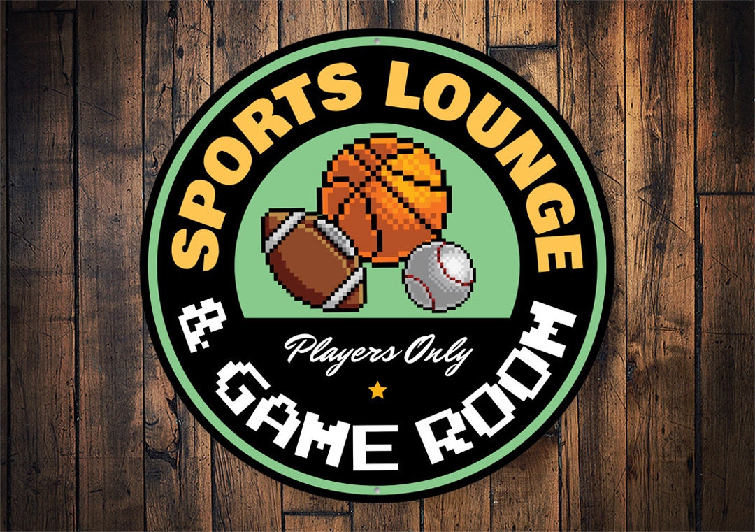 Sports Lounge Sign, Game Room Sign, Gamers Gift, Game Room Decor ...