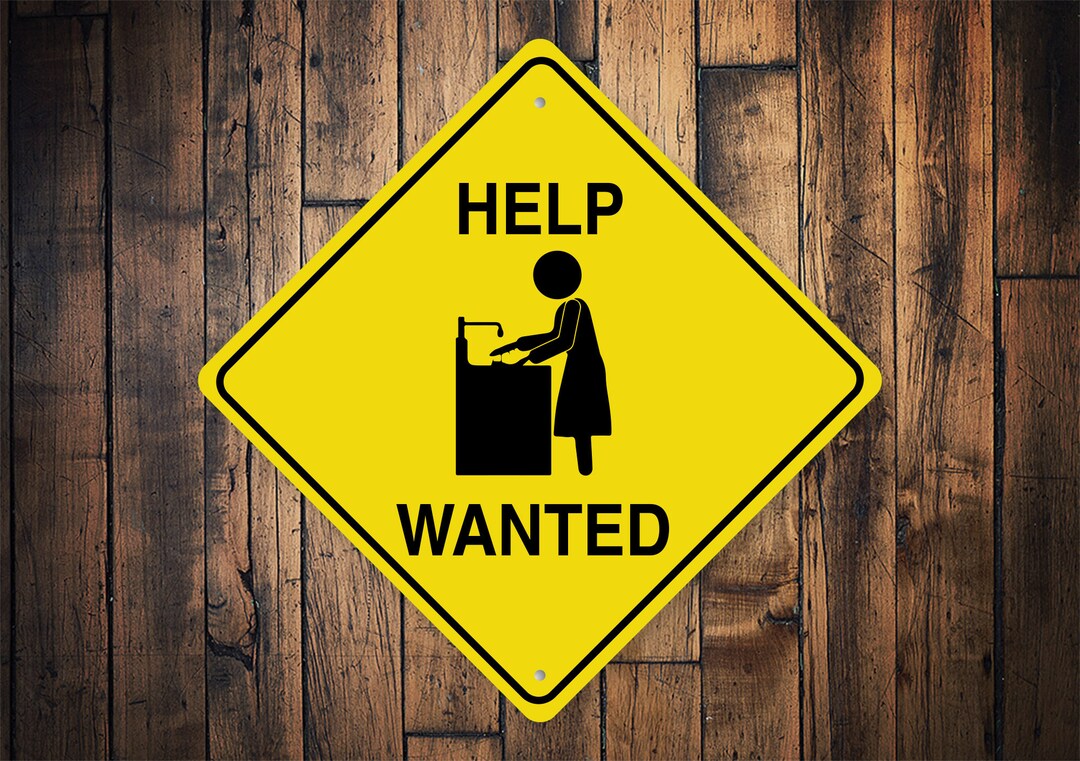Help Wanted Sign, Cleaning Dishes Sign, Chores Decor, Funny Mom Sign ...