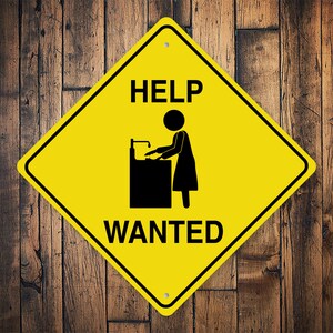 Help Wanted Sign, Cleaning Dishes Sign, Chores Decor, Funny Mom Sign ...