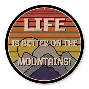 Life On Mountain Sign Mountain Climbing Sign Mountain Decor | Etsy