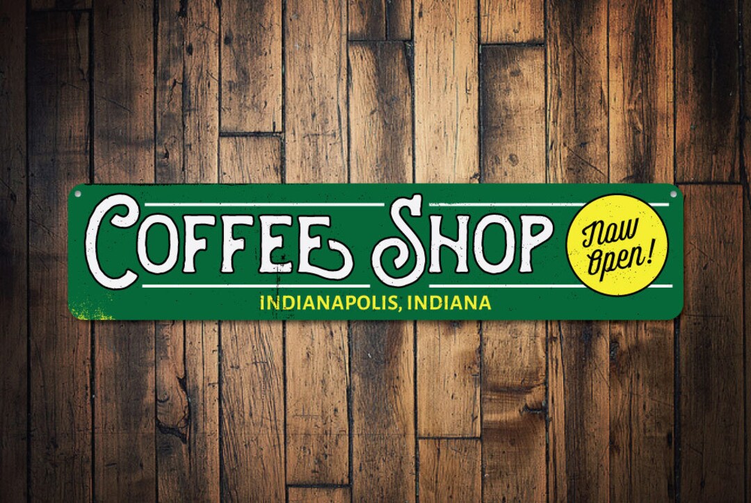 Coffee Shop Sign, Personalized Now Open Sign, Custom Barista Store ...