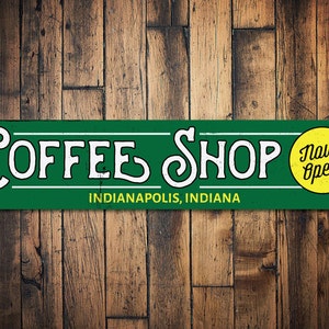 Coffee Shop Sign, Personalized Now Open Sign, Custom Barista Store ...