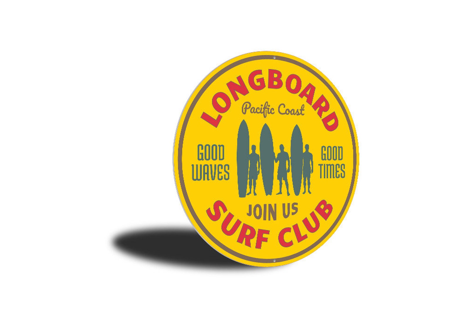 Longboard Surf Club Sign Good Waves Good Times Surfing Man | Etsy
