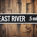 River Location Directional Arrow Sign, Personalized Distance Mileage ...
