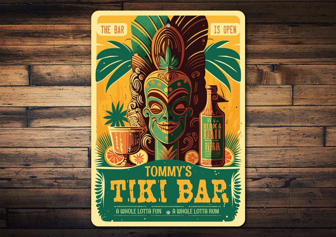 Tiki Bar Sign, Custom Sign, Tropical Wall Decor, Beach Bar Decor, Tiki ...