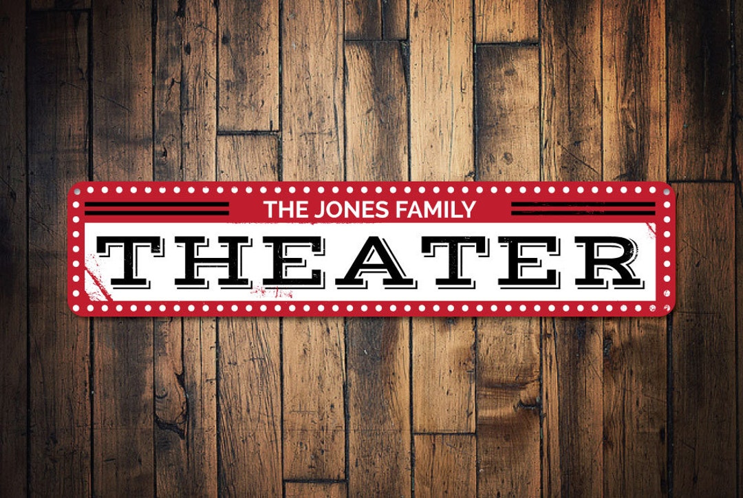 Theater Sign, Personalized Family Name Sign, Man Cave Sign, Custom ...