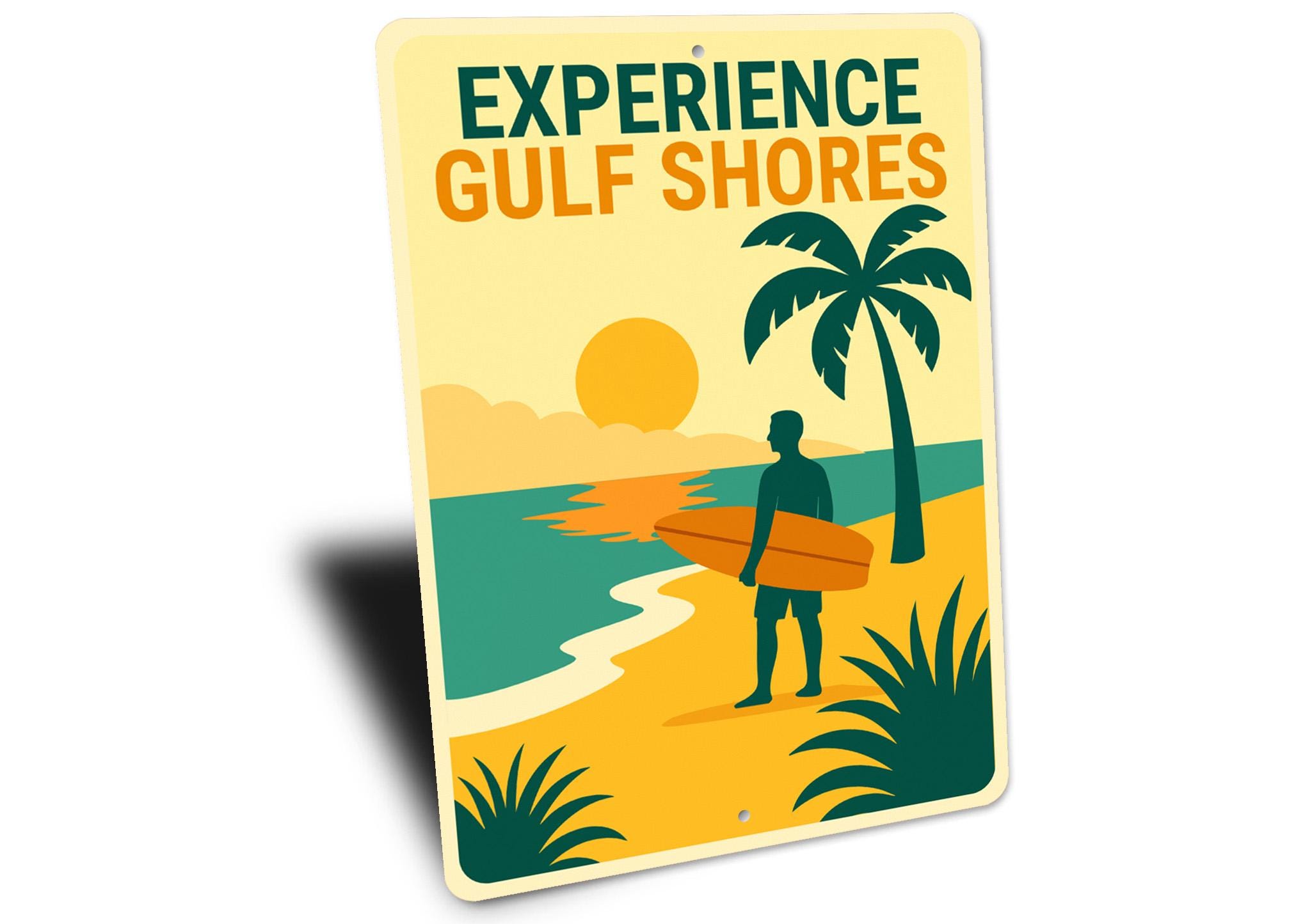 Experience Gulf Shores Sign, Surfer Wall Decor, Beach House Sign, Wave ...