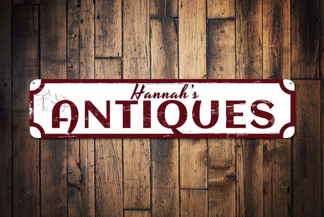 Antiques Sign, Personalized Name Store Sign, Custom Country Home Decor ...