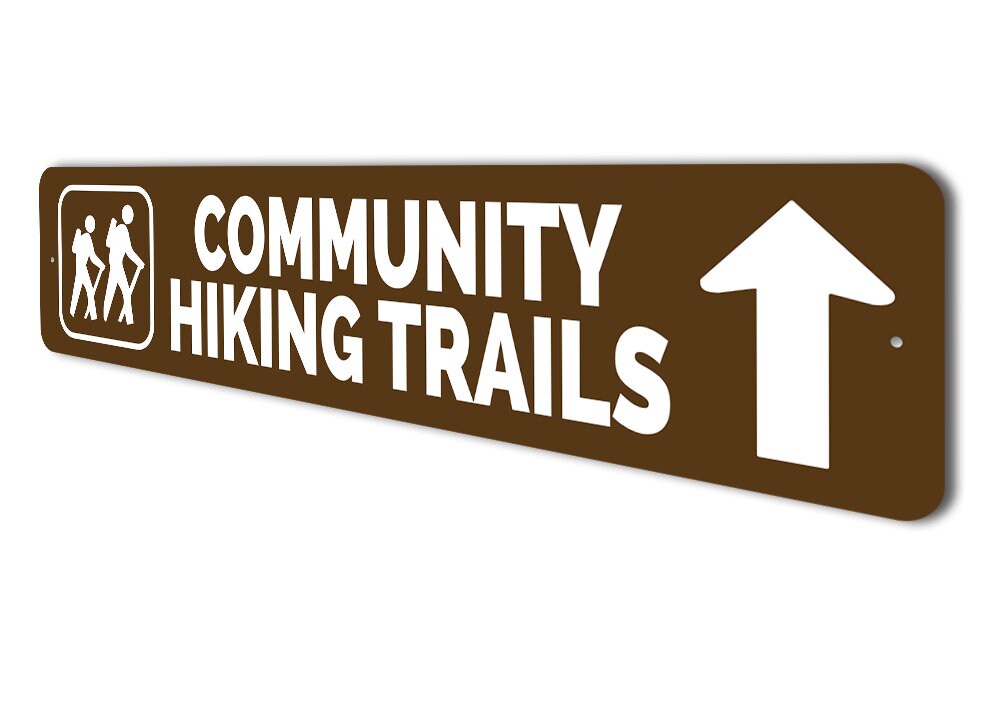 Community Trails Sign Cabin Trail Hiking Custom Trail Sign - Etsy